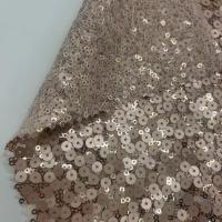 China Golden Mesh Sequins Embroidery Fabric 100% Polyester Good For Women Party Dresses for sale