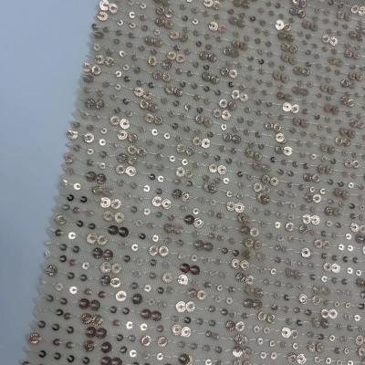 China Different Specifications Mesh Sequins Embroidery Fabric  150GSM Embroidered For Women  Dresses for sale