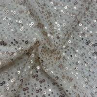 China Different Specifications Mesh Sequins Embroidery Fabric  150GSM Embroidered For Women  Dresses for sale