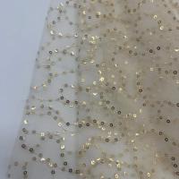 China Mesh Sequins Embroidery Fabric  100% N Lightweight Embroidered For Party  Dresses for sale
