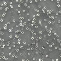 China Mesh Sequins Embroidery Fabric  100% N Lightweight Embroidered For Party  Dresses for sale