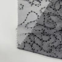 China Mesh Sequins Embroidery Fabric  100% N Lightweight Embroidered For Party  Dresses for sale