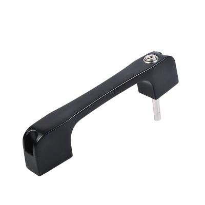 China Zinc Alloy Square Shaft Door Handle with Key Lock Fluorocarbon Coating for sale