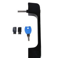 China Zinc Alloy Square Shaft Door Handle with Key Lock Fluorocarbon Coating for sale