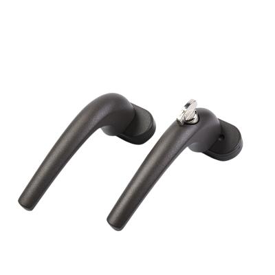 China Double Sided Flat Swing Door Handle Set Zinc Alloy Base Aluminum Curved Grip for sale