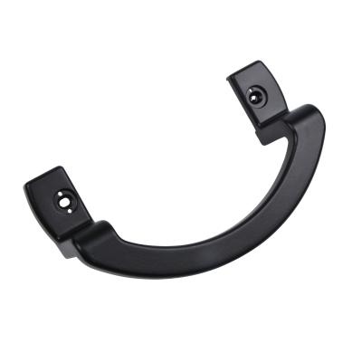 China Compact Curved Sliding Door Handle with One Piece Aluminum Alloy Matte Black Finish for sale