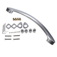 China Thickened Aluminum Alloy Sliding Door Handle with Weather Resistant Matte Silver Finish for sale