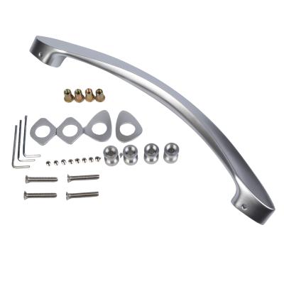 China Thickened Aluminum Alloy Sliding Door Handle with Weather Resistant Matte Silver Finish for sale