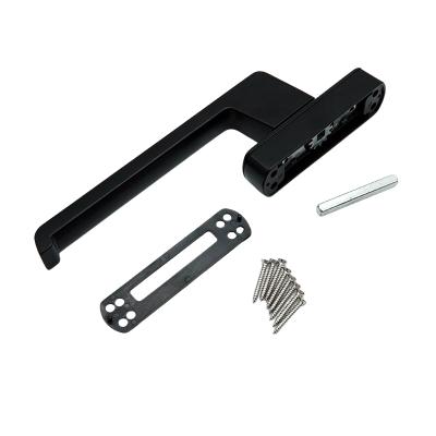 China One Piece Die Cast Zinc Alloy Casement Door Handle Matte Black Powder Coating for sale