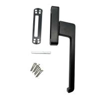 China One Piece Die Cast Zinc Alloy Casement Door Handle Matte Black Powder Coating for sale