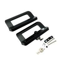China Zinc Alloy Sliding Door Lock with Black Powder Coating Recessed Handle Design for sale