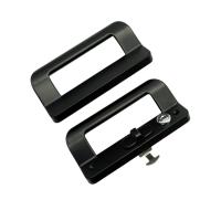 China Zinc Alloy Sliding Door Lock with Black Powder Coating Recessed Handle Design for sale