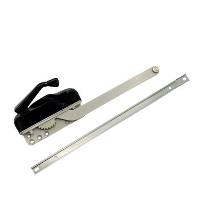 China Gear Driven Manual Window Opener Zinc Alloy Drive Base Metal Linkage Rails for sale