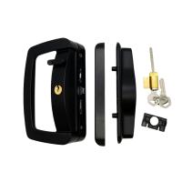 China Thickened Metal Body Double Sided Sliding Door Handle with Matte Black Finish for sale