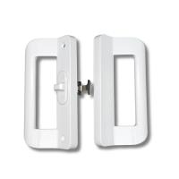 China White Zinc Alloy Sliding Door Handle with Double Sided Operation Installation Set for sale