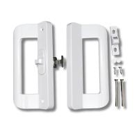 China White Zinc Alloy Sliding Door Handle with Double Sided Operation Installation Set for sale