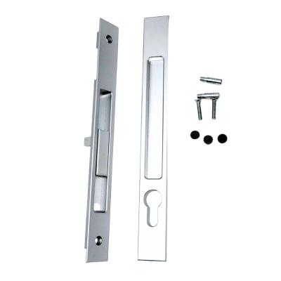 China Die Cast Flush Mounted Sliding Door Lock Handle with Standard Cutout Dimensions for sale