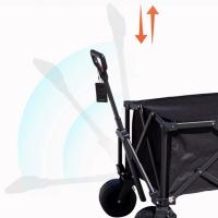 China Adjustable Handle Camping Folding Wagon 4 Wheels 150 Lbs Capacity Double layer for sale