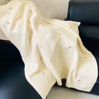 China Instagram Style Minimalist Knitted Blanket Camping Blanket 95% Cotton for sale