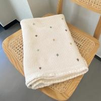 China Instagram Style Minimalist Knitted Blanket Camping Blanket 95% Cotton for sale