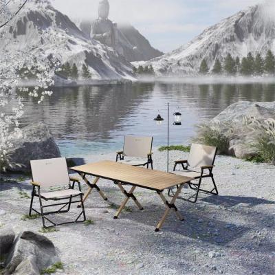 China Aluminum Alloy Roll Up Camping Table / Eggroll Table 36 Inches X 36 Inches X 30 Inches for sale