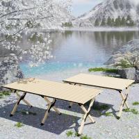 China Aluminum Alloy Roll Up Camping Table / Eggroll Table 36 Inches X 36 Inches X 30 Inches for sale
