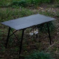 China Outdoor Camping Foldable Square Table Three Piece Aluminum Plate Tactical Table for sale