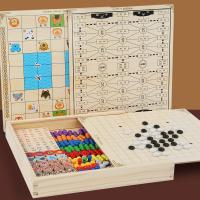 China Wooden Multifunctional Game Chess Checkers Flying Chess Gomoku for sale