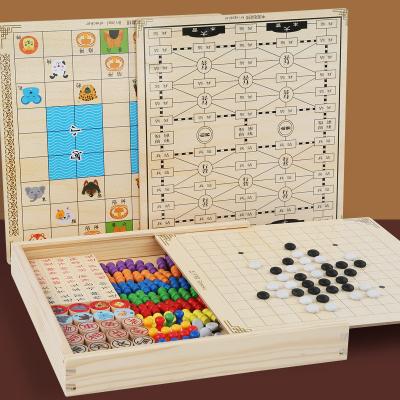 China Wooden Multifunctional Game Chess Checkers Flying Chess Gomoku for sale