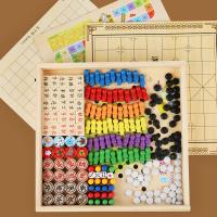 China Wooden Multifunctional Game Chess Checkers Flying Chess Gomoku for sale