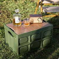 China Car Storage Box , Camping Folding Box Multifunctional Wooden Lid for sale