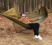 China Fully Automatic Quick Open Pole Supported Outdoor Mosquito Net Hammock with Anti Rollover Nylon Fabric for sale