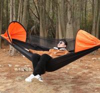 China Fully Automatic Quick Open Pole Supported Outdoor Mosquito Net Hammock with Anti Rollover Nylon Fabric for sale
