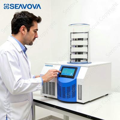 China 8 Port Manifold Laboratory Lyophilizers -60C 3Kg Bench Top Freeze Dryer for sale