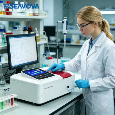 China Double Split Beam Visible Vis Spectrophotometer VB-800 with 1.8nm Bandwidth and 320-1100nm Wavelength for sale