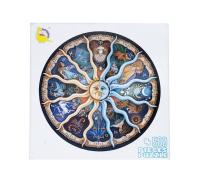 China Zodiac Constellation Cardboard Hard Paper Puzzles Round Jigsaw Puzzle 500 Piece for sale
