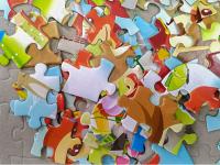 China Eco Friendly Kids Cartoon Paper Puzzles 12 16 Piece 2 In 1 Wooden Jigsaw Puzzles For Adults for sale