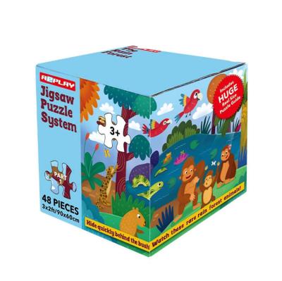 China Cartoon Large Piece Custom Printed Puzzle Paper Cardboard 48 Piece Jigsaw Puzzles For Kids Gift for sale