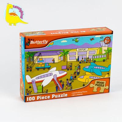 China 2.3mm Jigsaw Educational Toys With Poster Wooden 100 Piece Puzzles For Adults for sale
