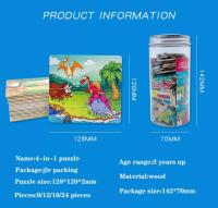 China In Stock 4 In 1 Paper Puzzles Printable Animals Cartoon Educational Wooden Puzzles Child Jigsaw Puzzle for sale