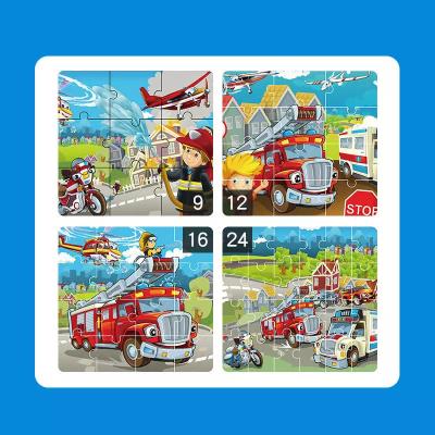 China In Stock 4 In 1 Paper Puzzles Printable Animals Cartoon Educational Wooden Puzzles Child Jigsaw Puzzle for sale