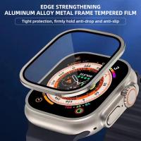 China Tempered Glass Watch Screen Protector Aluminum Alloy Full Cover For Apple Watch for sale