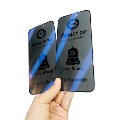China Uhd High Quality High Definition Five Strong Full Coverage Tempered Glass Privacy Screen Protector For Iphone for sale