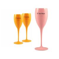 China Yellow Pink Veuve Clicquot Plastic Champagne Flutes Glass Recyclable  for sale