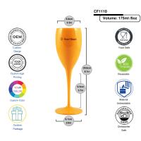 China Yellow Pink Veuve Clicquot Plastic Champagne Flutes Glass Recyclable  for sale