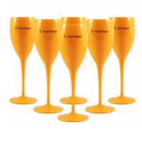 China Yellow Pink Veuve Clicquot Plastic Champagne Flutes Glass Recyclable  for sale