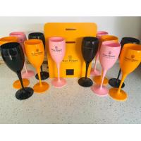 China Yellow Pink Veuve Clicquot Plastic Champagne Flutes Glass Recyclable  for sale