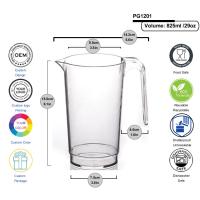 China 800ml Plastic Beer Pitcher Cold Water Jug Shatterproof Recyclable for sale