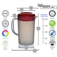 China 2L Plastic Pitcher With Lid Plastic Water Carafe For Hot Cold Juice Beverage for sale