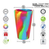 China Silipint Stemless Wine Glasses 480ml Colorful Original Silicone Pint Cup for sale